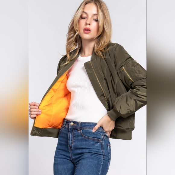 Active USA | Jackets & Coats | Olive Bomber Jacket | Poshmark